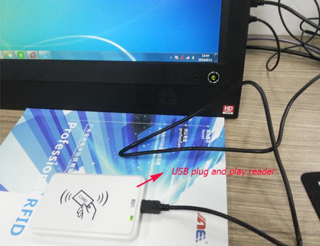 Pembaca RFID USB HF Putih Untuk Tag RFID Pasif Mendukung Algoritma Anti ...
